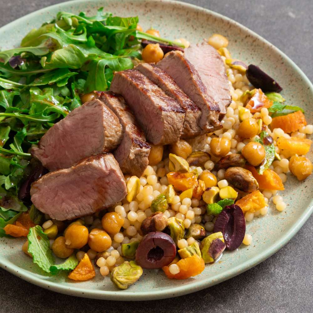 how to cook couscous lamb salad