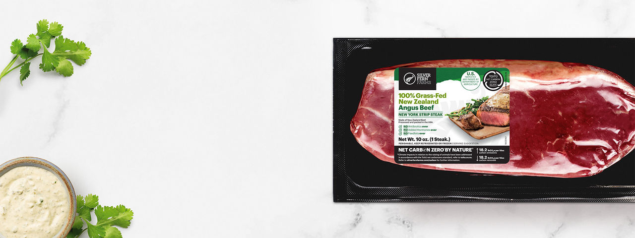 100% Grass-Fed Angus Beef New York Strip Steak | Silver Fern Farms